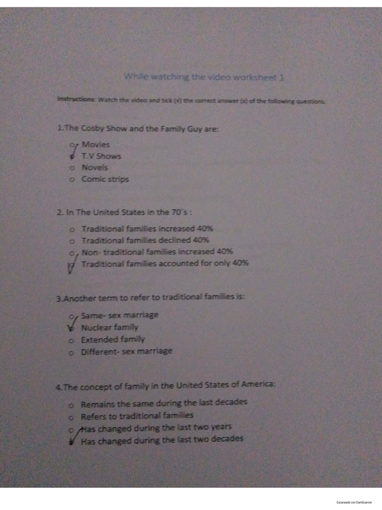 Hernandez - Cesar - Traditional and Non-Traditional Families Worksheet ...