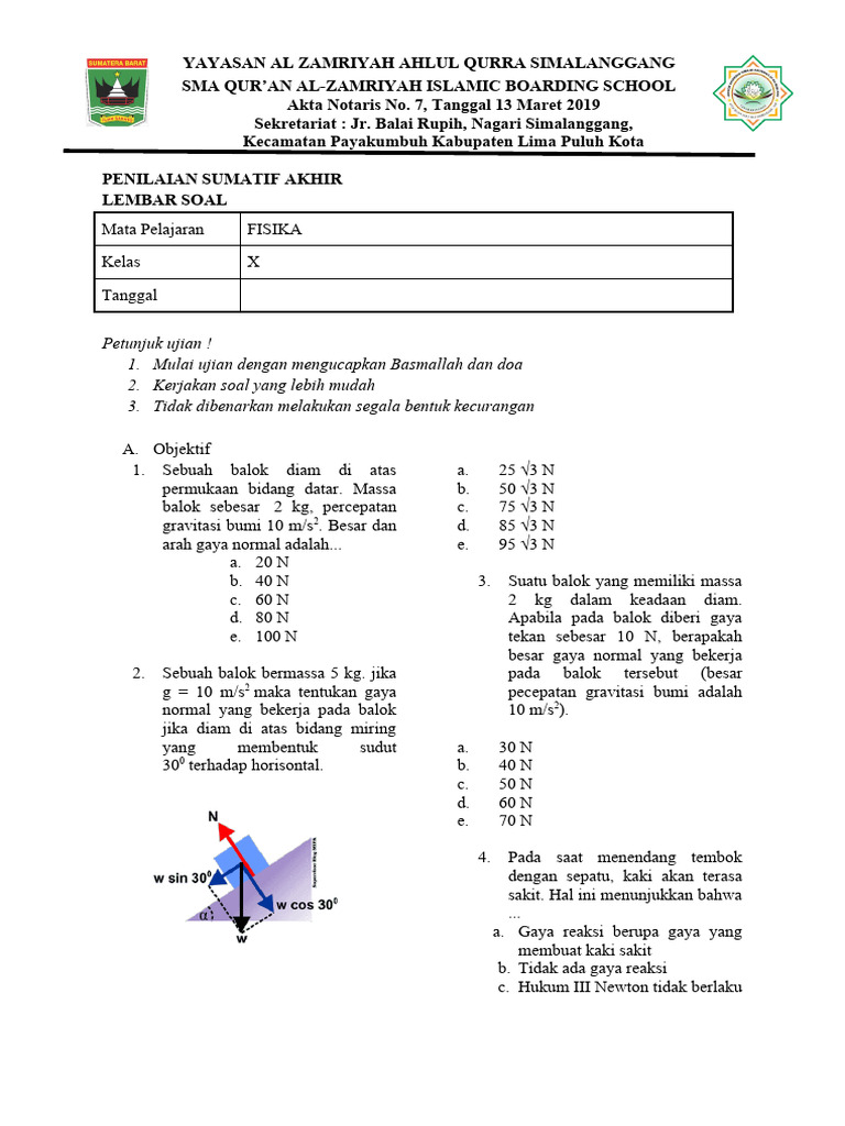 Soal Fisika Kelas X Sma Genap 2024 | PDF