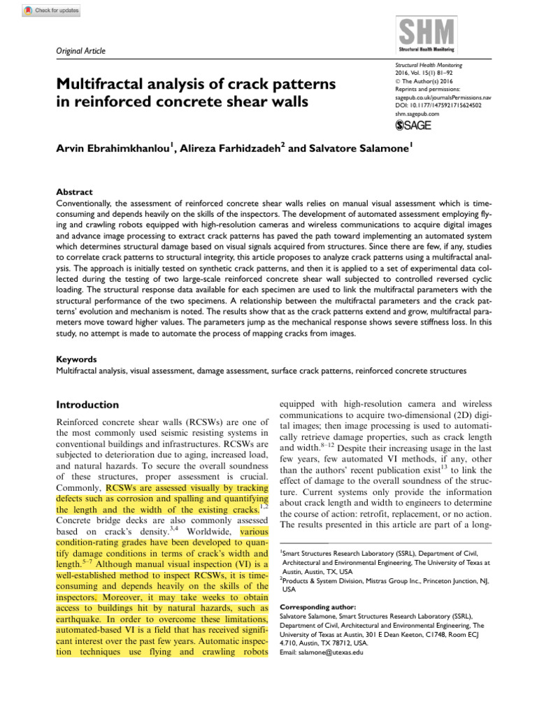 2016_Multifractal analysis of crack patterns in RC walls | PDF