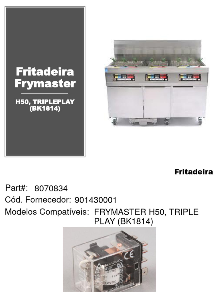 Peças Frymaster H50 e Tripleplay | PDF | Culináriar | Eletrodomésticos ...