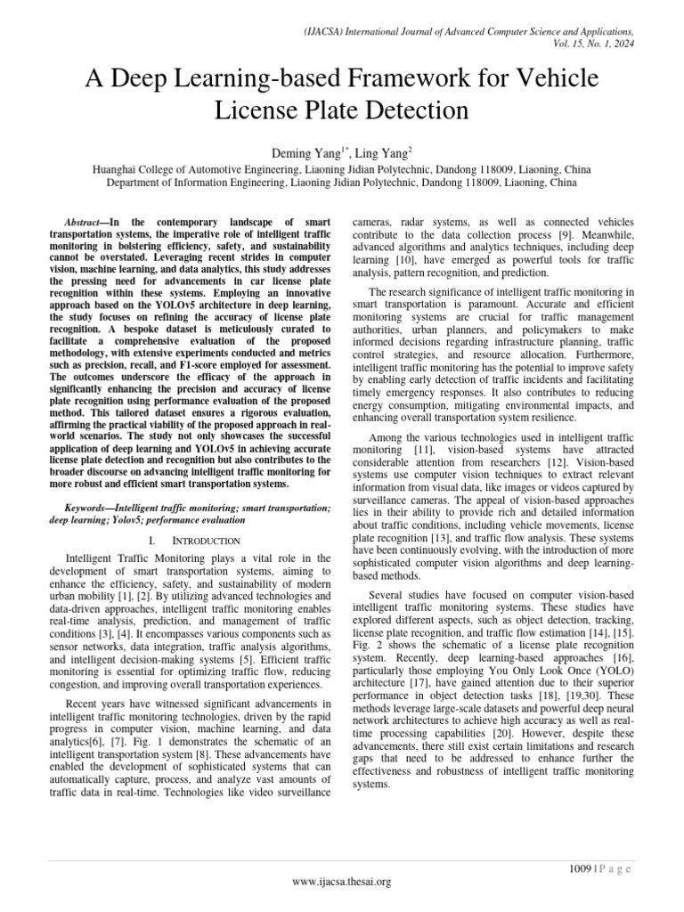A Deep Learningbased Framework For Vehicle License Plate