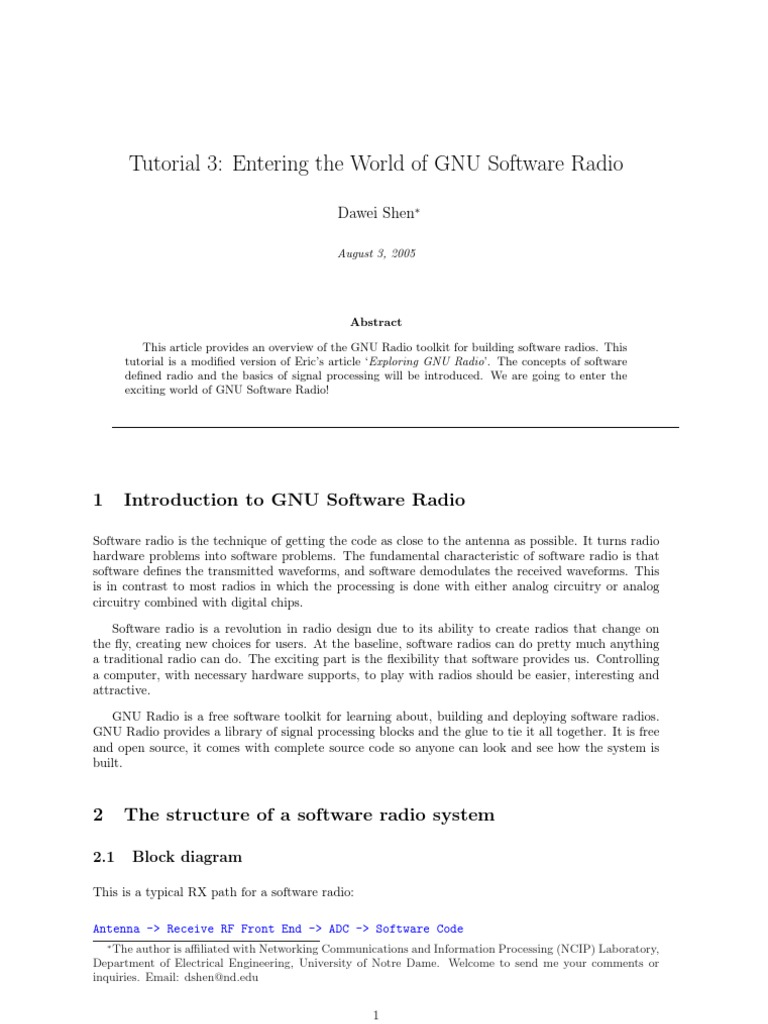 Tutorial 3: Entering The World of GNU Software Radio | PDF | Analog To ...