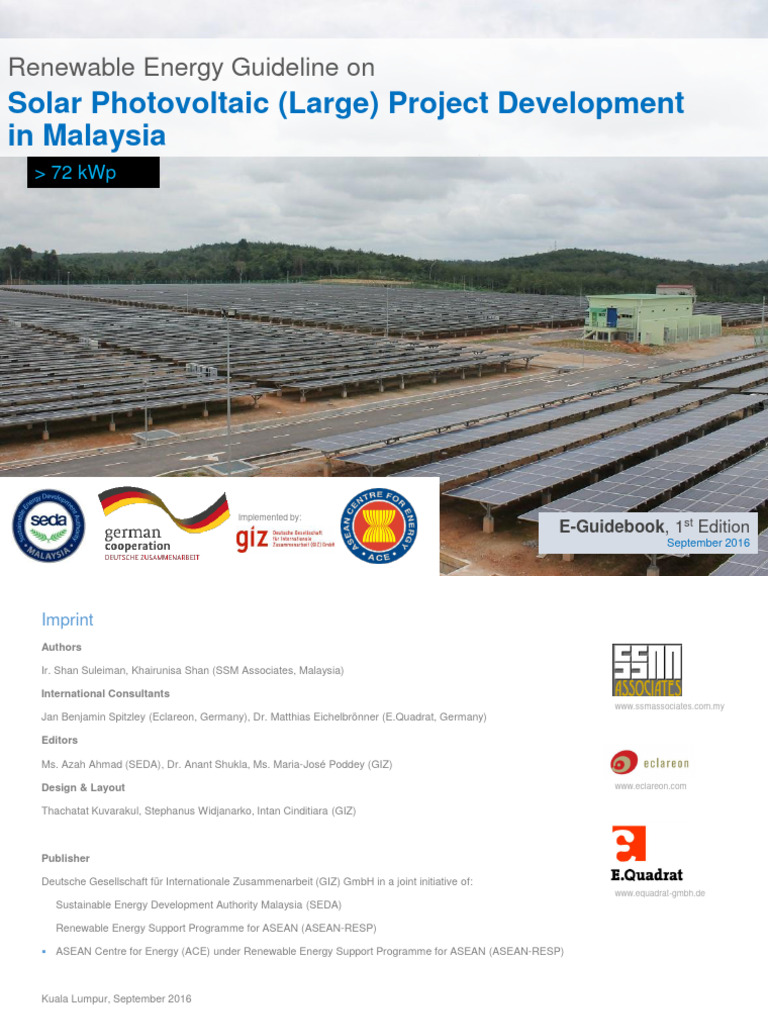 RE Guidelines On Large Solar PV Malaysia - Sept 2016 | PDF ...