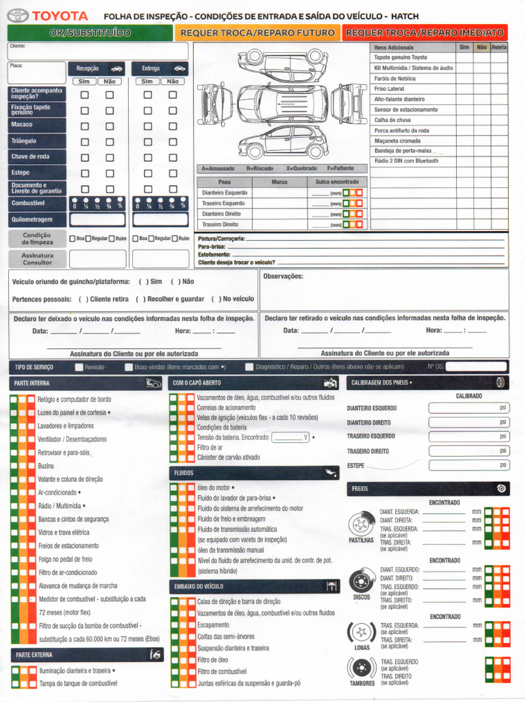 Folha Inspeção OS - Toyota | PDF