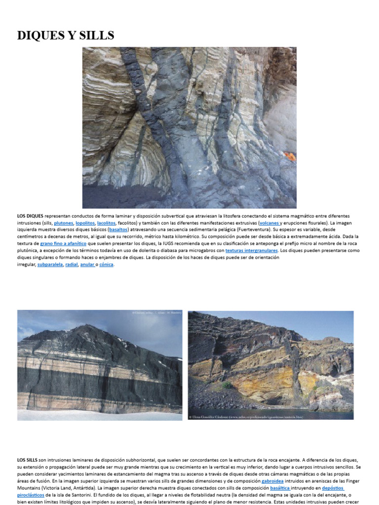DIQUES Y SILLS | PDF | Lava | Volcán