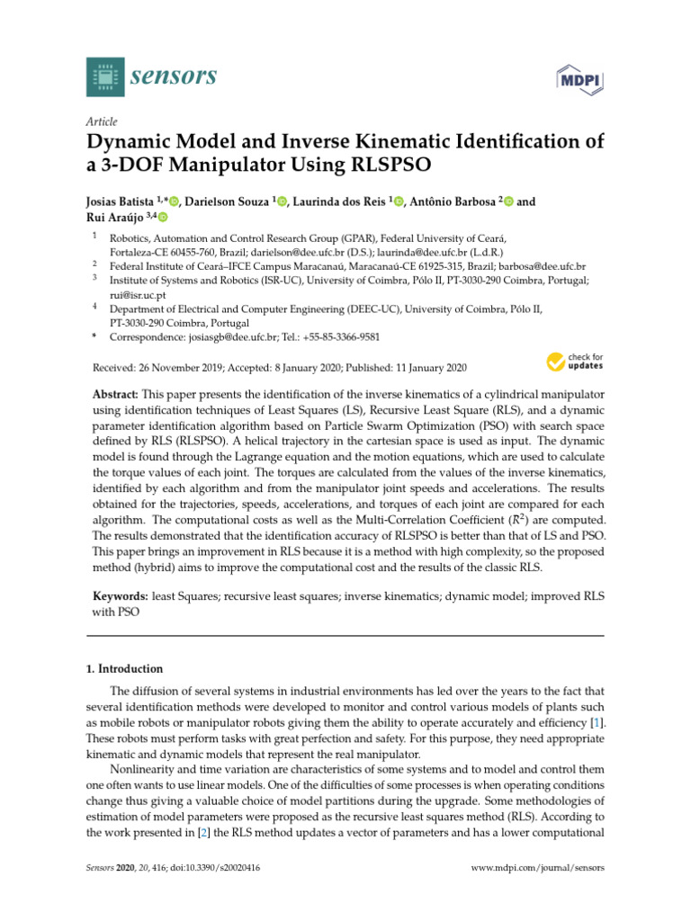 Dynamic_Model_and_Inverse_Kinematic_Identification (1) | PDF | Kinematics | Mathematical ...
