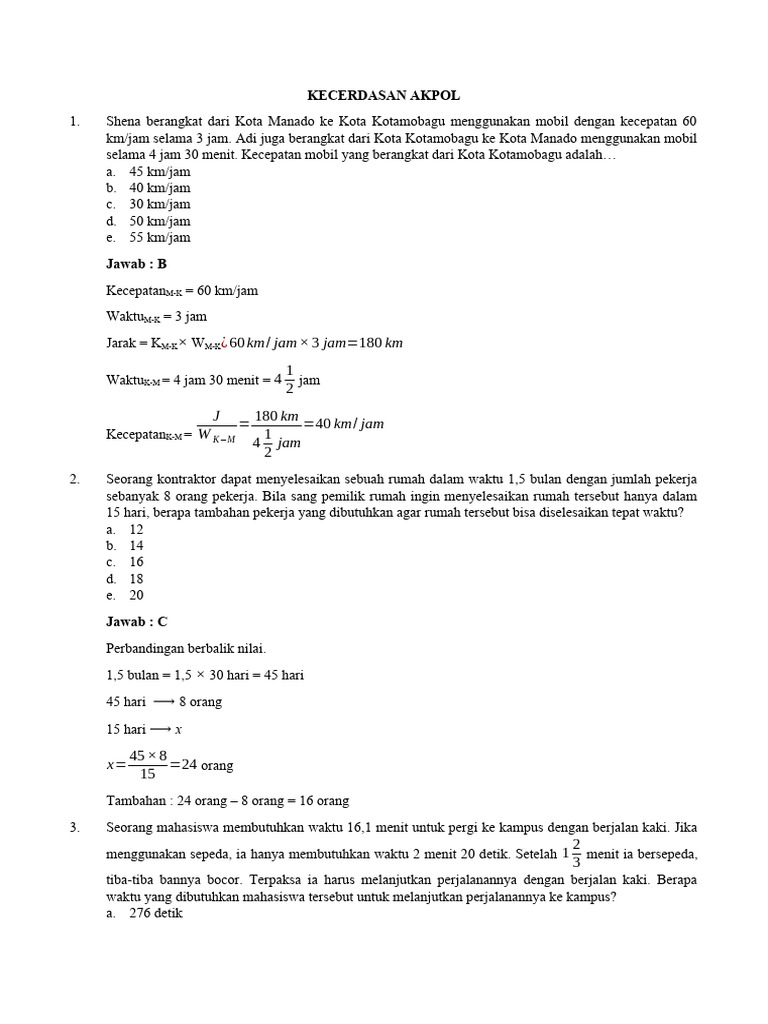 Kecerdasan Akpol 2024 | PDF