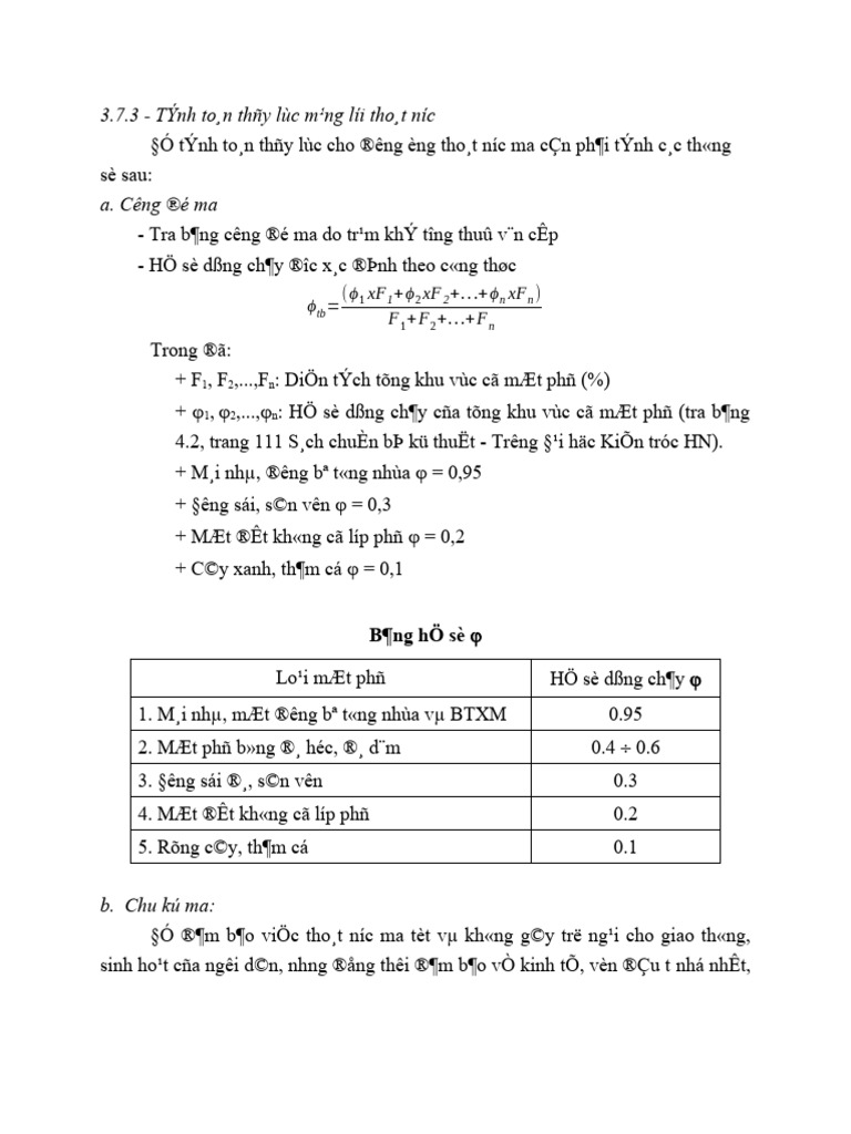 Tinh Toán TH y L C M NG Lư I Thoát Nư C Mưa | PDF