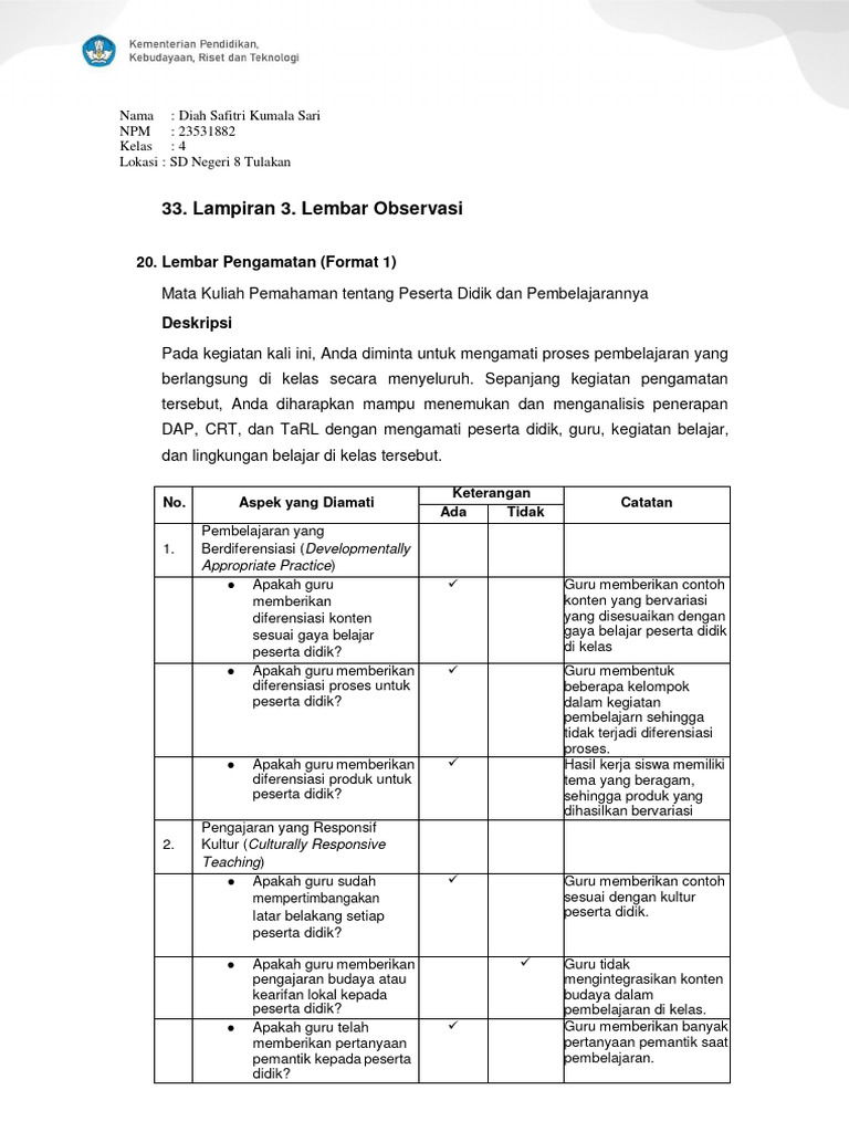 01.02.3-T1-6 Elaborasi Pemahaman - DIAH SAFITRI KUMALA SARI - 23531882 | PDF | Karier ...