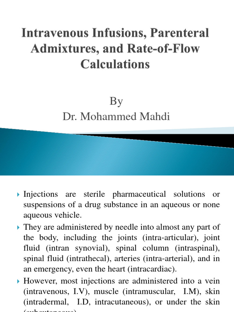 Intravenous Infusions, Parenteral (2) (Autosaved) | PDF | Intravenous ...