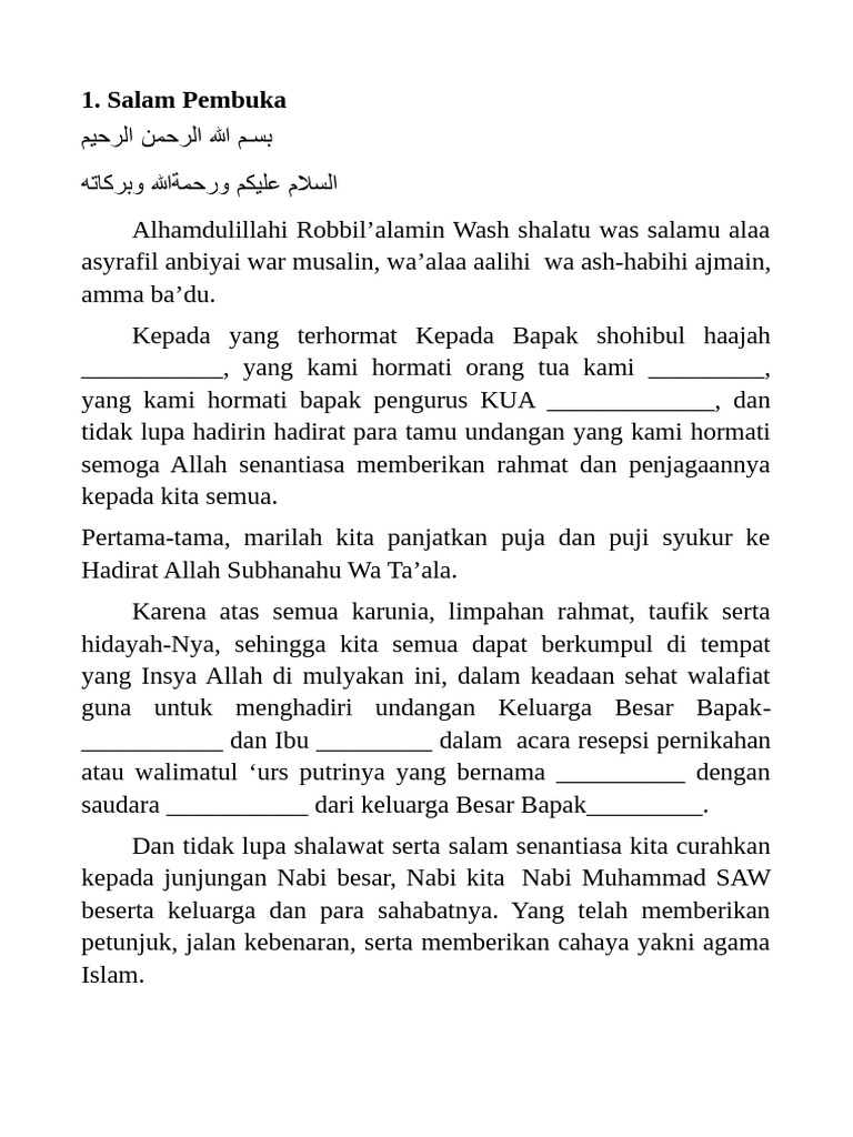MC Nikah | PDF | Memasak, Makanan, & Anggur | Agama & Spiritualitas
