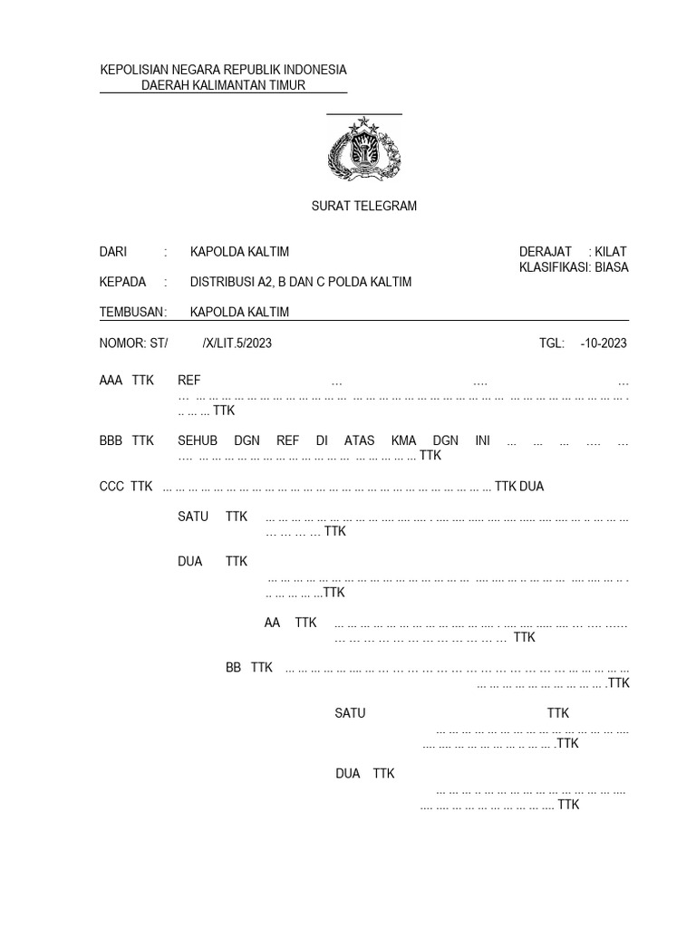 Surat Telegram Polri | PDF