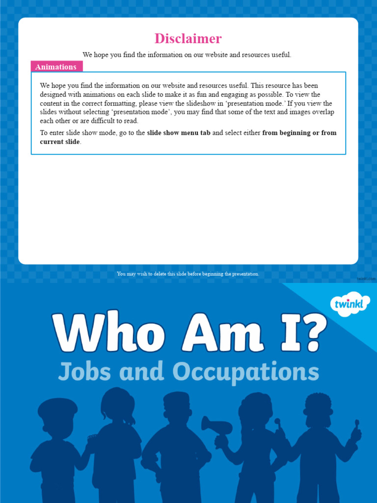 Guess the Job: Fun Occupation Game | PDF | Waiting Staff