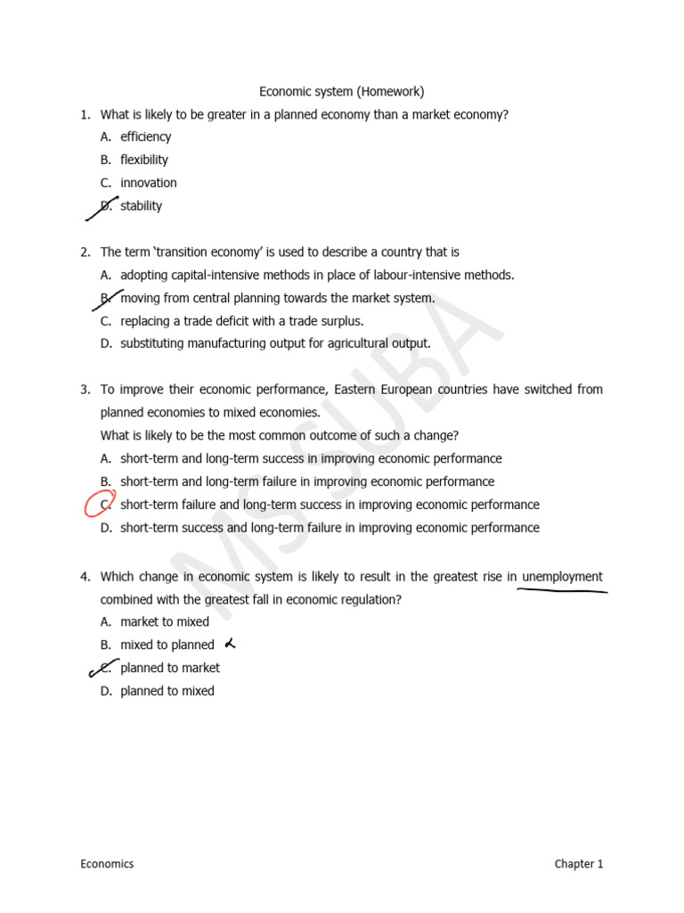 Economics Homework Questions | PDF | Finance & Money Management