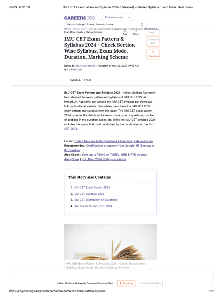 IMU CET Exam Pattern and Syllabus 2024 (Released) - Detailed Syllabus ... IMU CET Exam Pattern and Syllabus 2024 (Released) - Detailed Syllabus ...