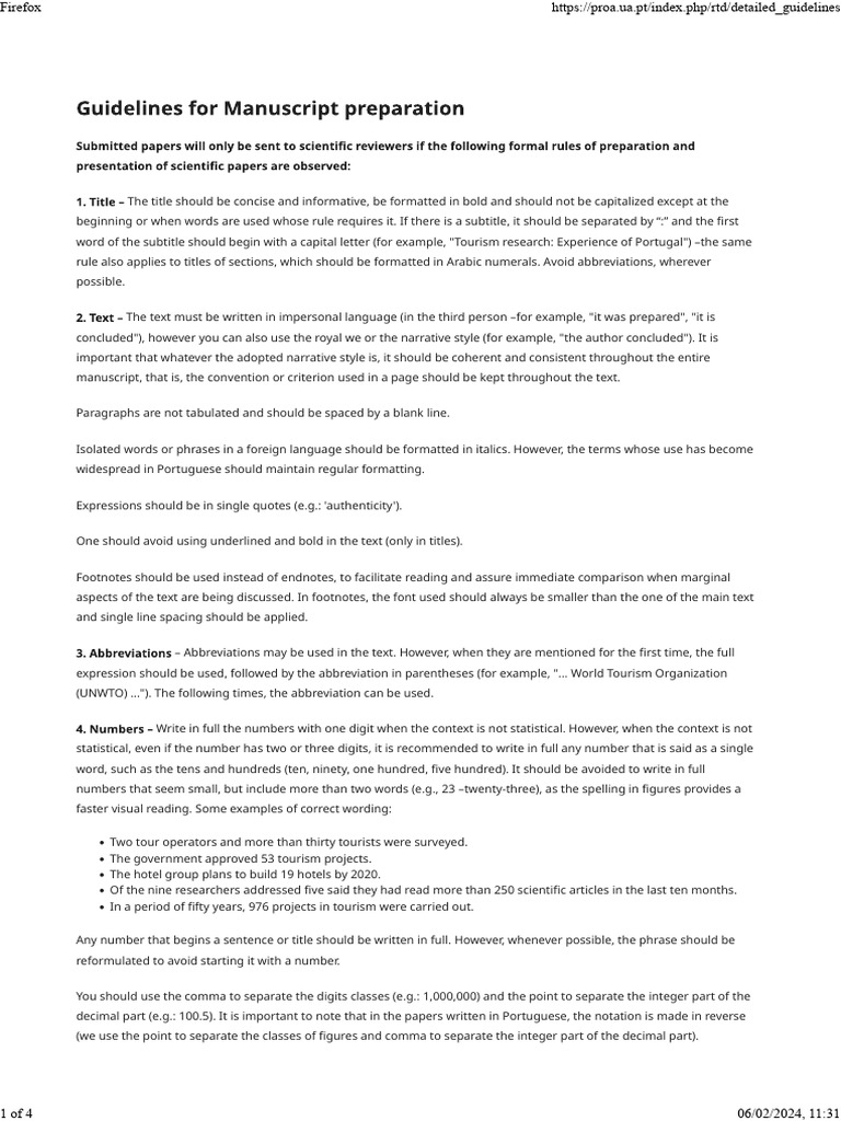 Guidelines for Manuscript preparation Journal of Tourism & Development | PDF | Apa Style | Tourism