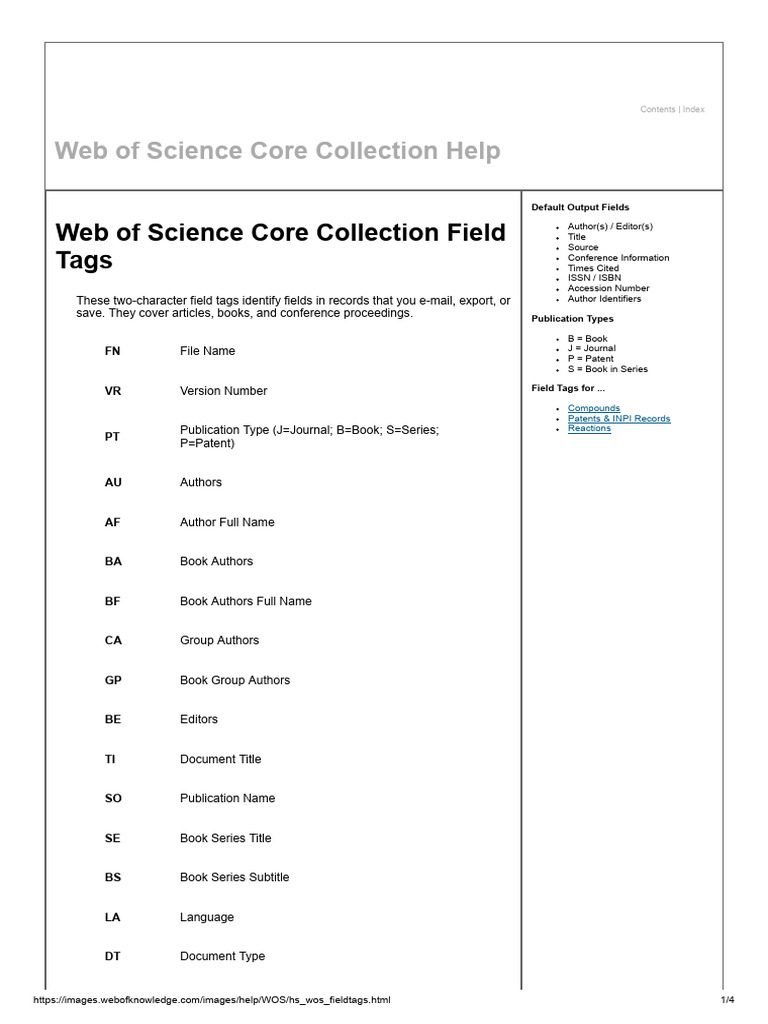 Field Tags Bibliometrix | PDF | Publishing | Academic Publishing