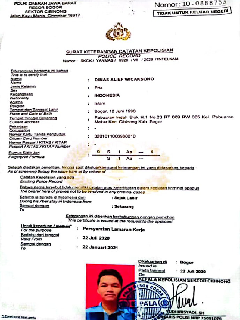 contoh skck dims | PDF