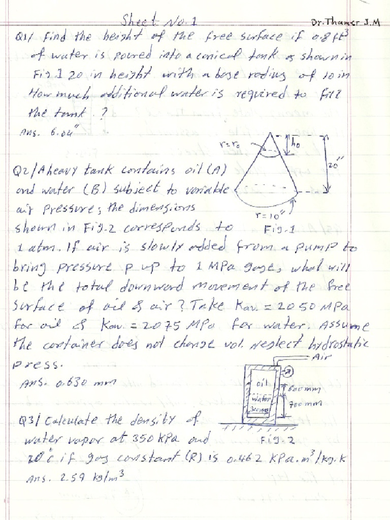 fluid Sheet | Download Free PDF | Pressure | Pressure Measurement