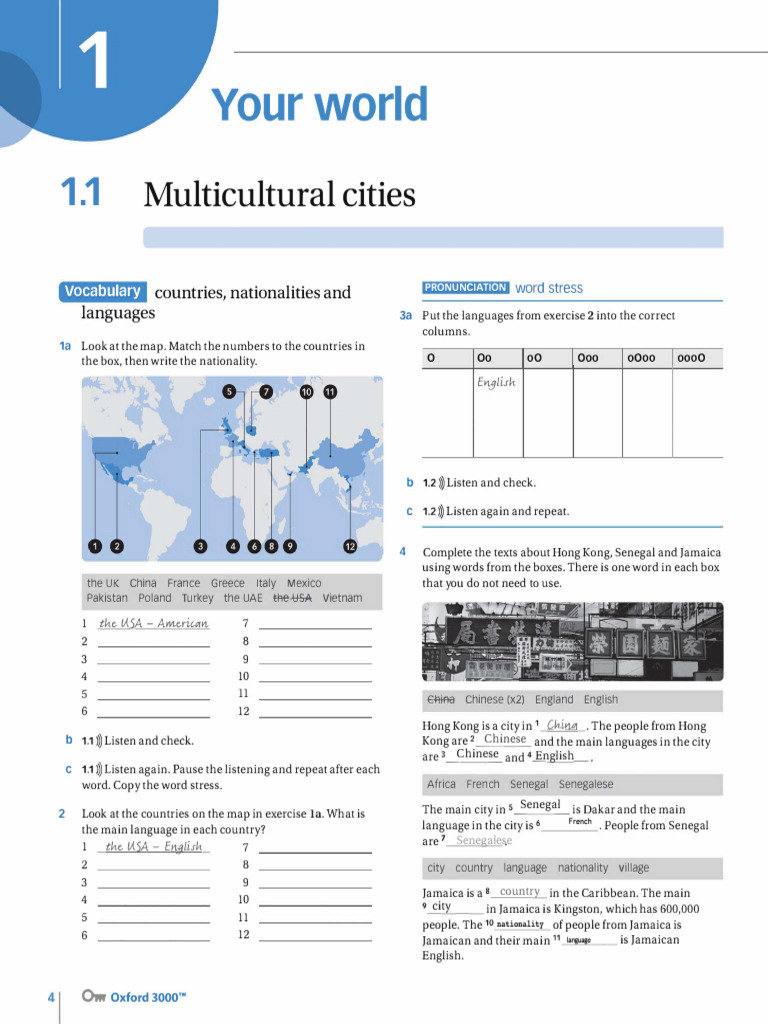 Oxford Vision Türkiye Workbook Answers | PDF | Senegal | English Language