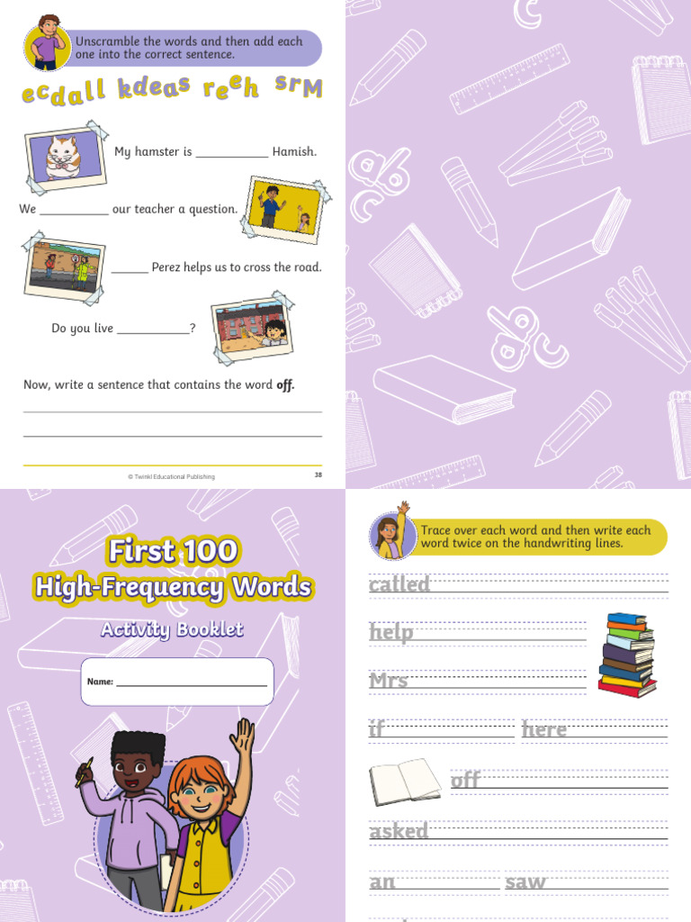 T e 2552913 First 100 High Frequency Words Activity Booklet Ver 4 | PDF