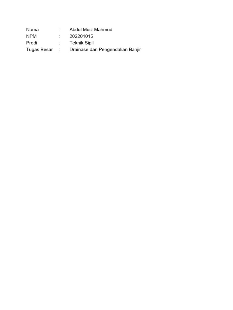 Abdul Muiz Mahmud (Tubes Drainase) | PDF