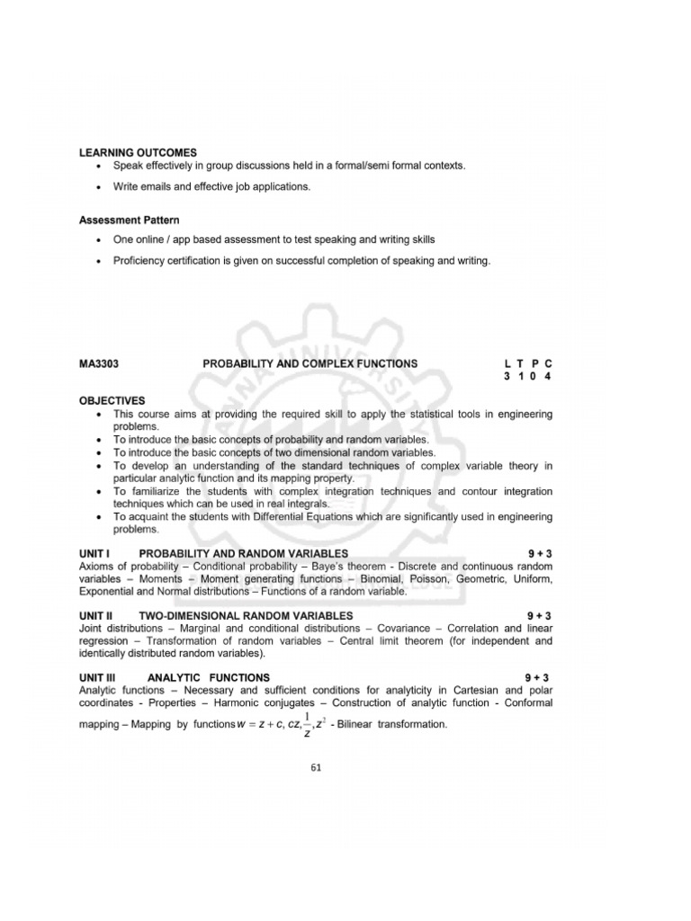 3rd Sem Syllabus | PDF