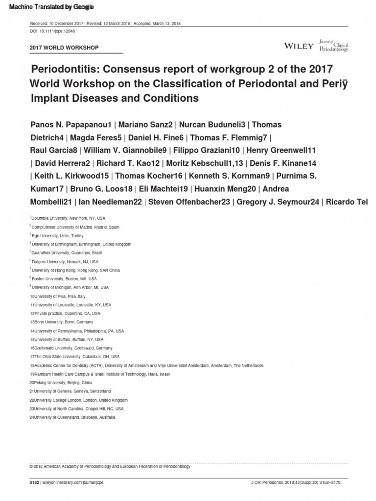 Artículo Perio Inglés | PDF | Periodontology | Tooth