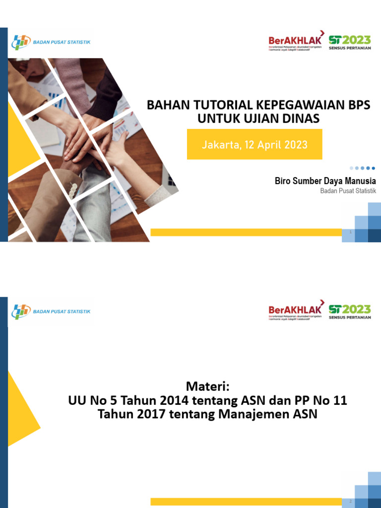Yulias Untari - Bahan Tutorial Kepegawaian Bps Untuk Ujian Dinas | PDF | Hukum