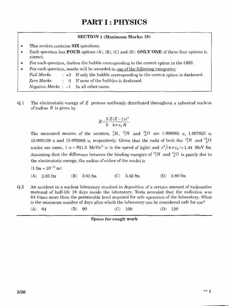 JEE Question Paper 2016 Paper 2 | PDF