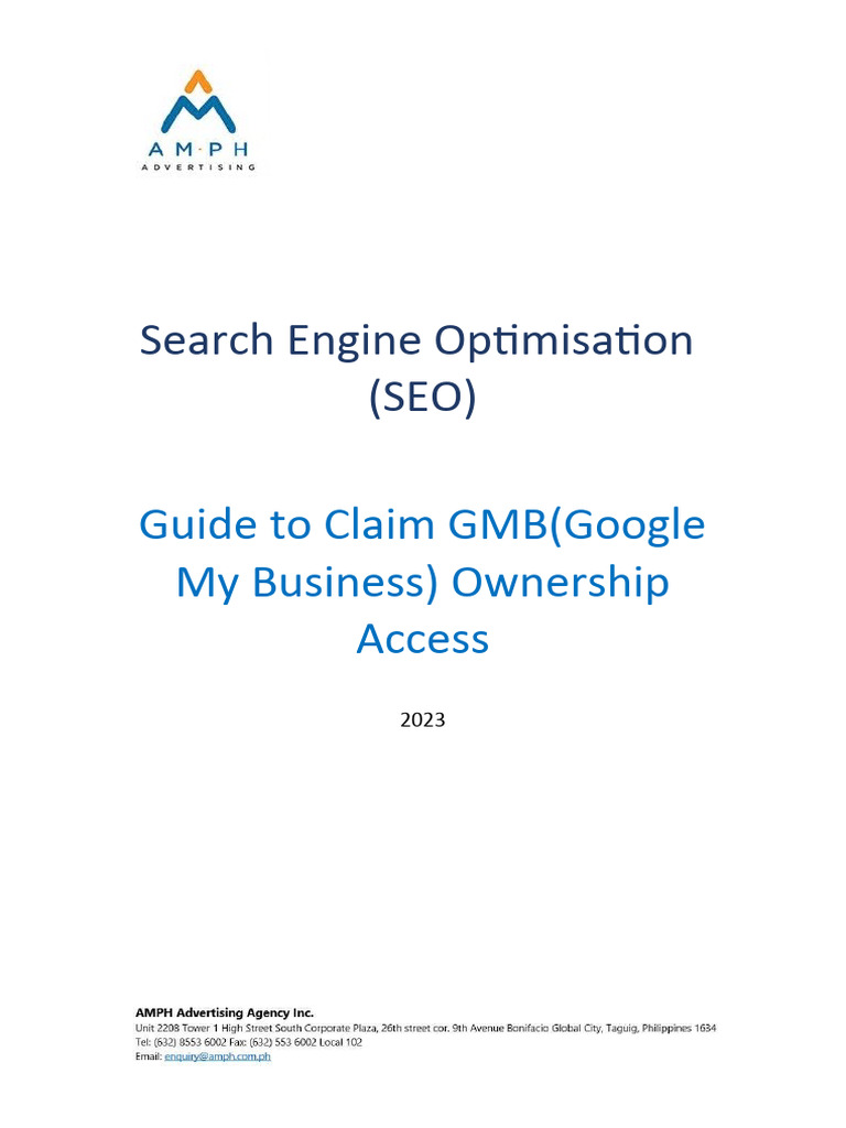 Guide To Claim GMB Ownership Access | PDF | Gmail | Login