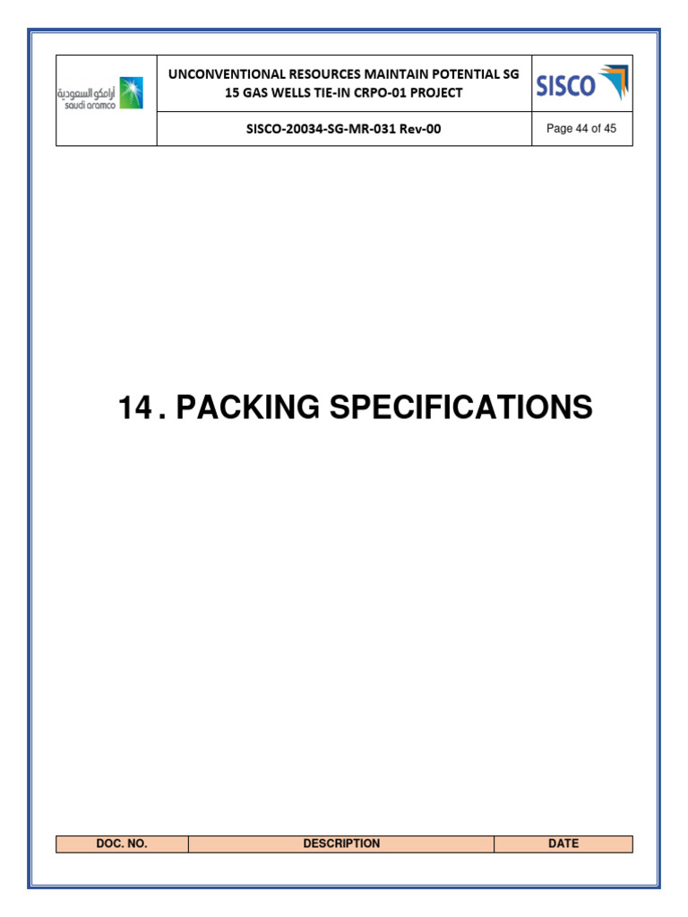 Sec - 14 Sa Packing Specs | PDF | Pallet | Forklift