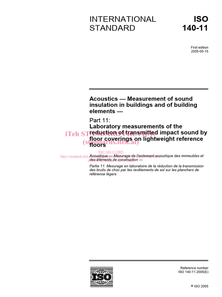 (Preview) ISO 140-11-2005 - Measurement of Sound Insualtion in ...