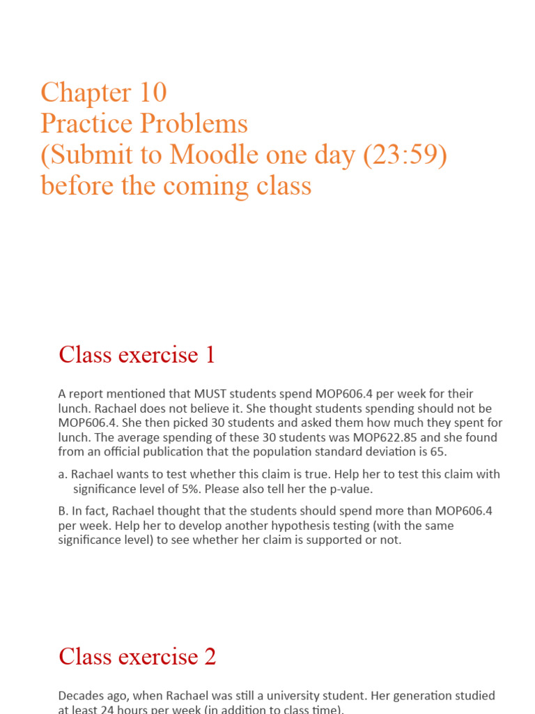 Chapter 10 Practice Problems Pdf Statistical Significance P Value