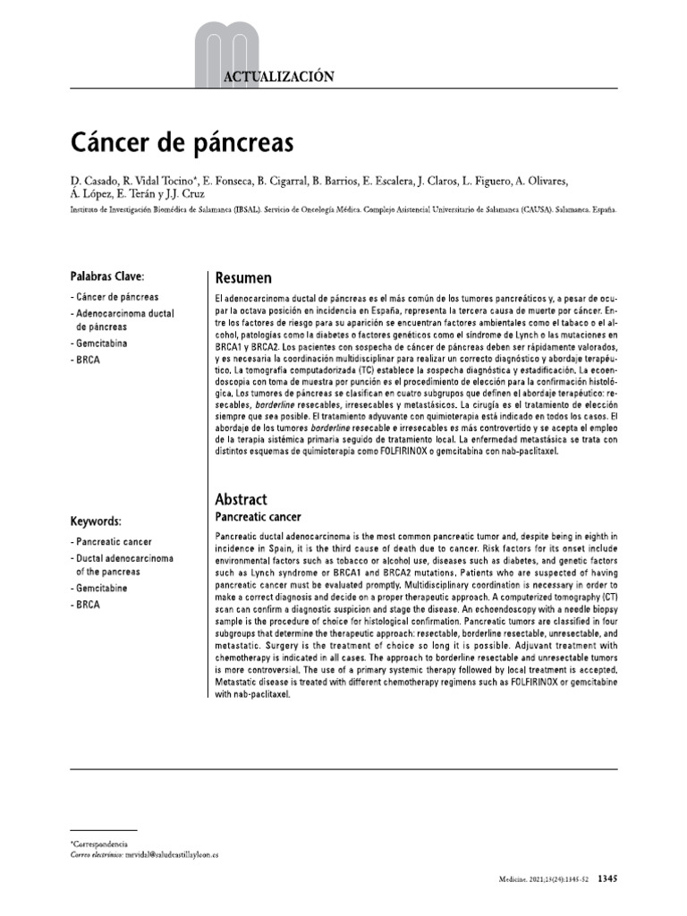 Cáncer de Páncreas | PDF