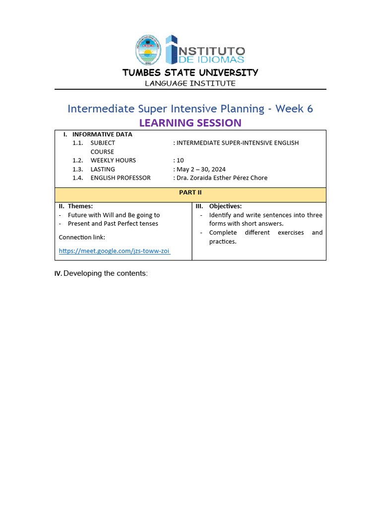 Intermediate Planning B | PDF | English Language | Subject (Grammar)