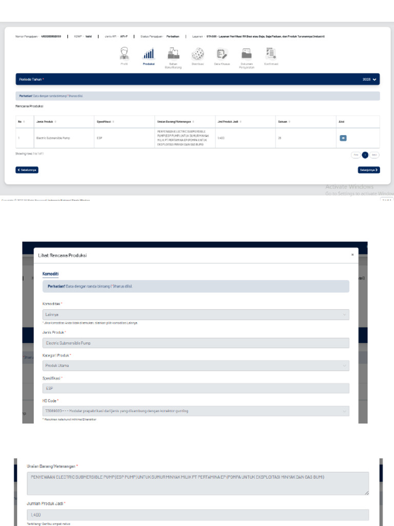 Tutorial Pengajuan Rencana Komoditas Insw | PDF