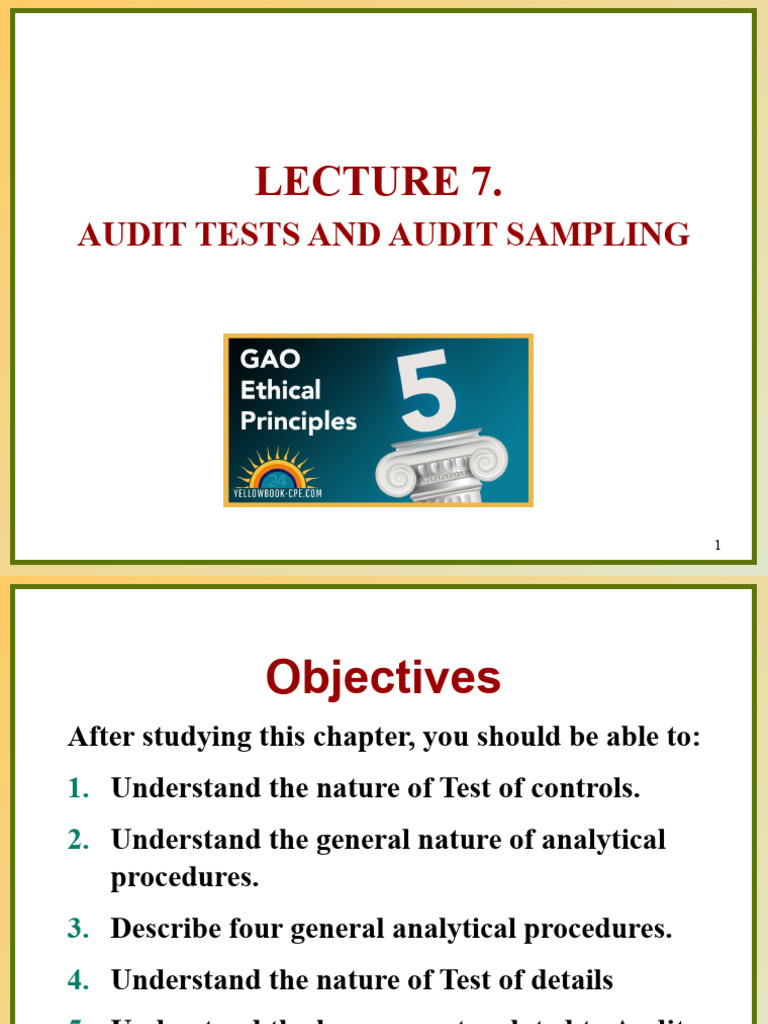 Lecture 7. Audit Tests and Audit Sampling | PDF | Audit | Sampling ... Lecture 7. Audit Tests and Audit Sampling | PDF | Audit | Sampling ...