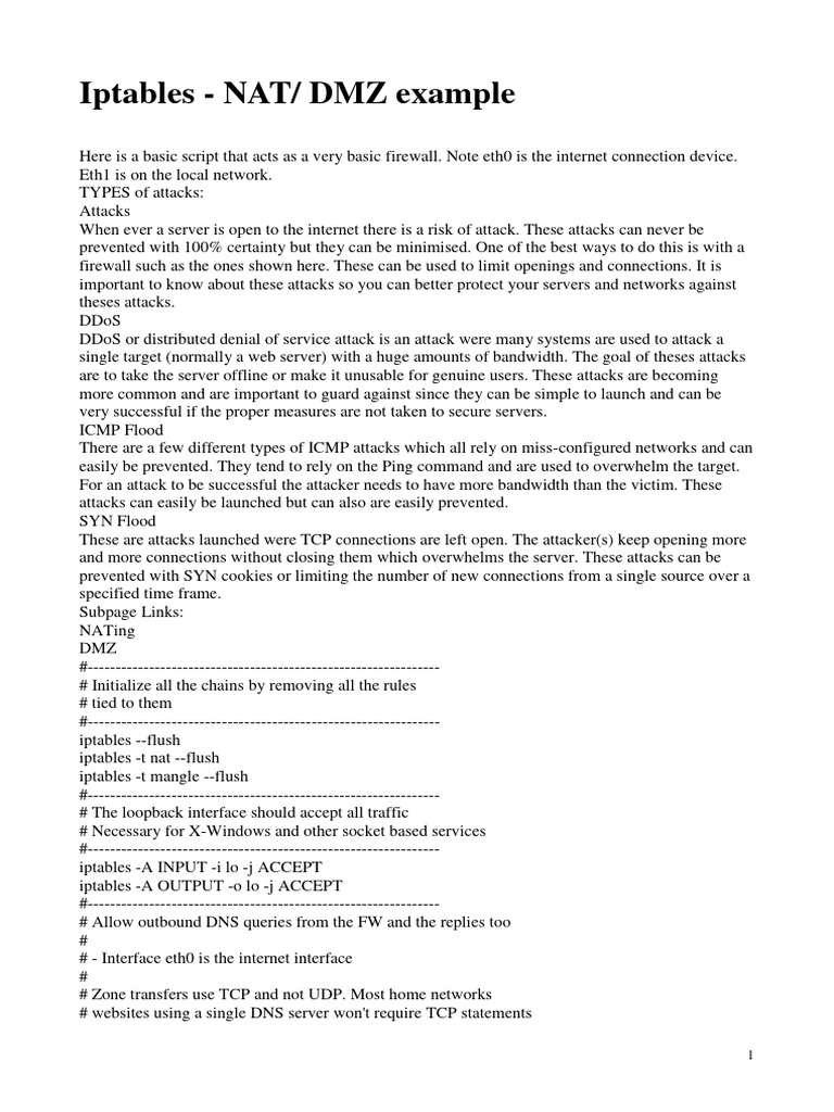 Iptables and DMZ | PDF | Denial Of Service Attack | Port (Computer Networking)