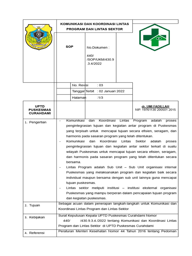 Sop Komunikasi Dan Koordinasi LP Dan LS | PDF | Bisnis