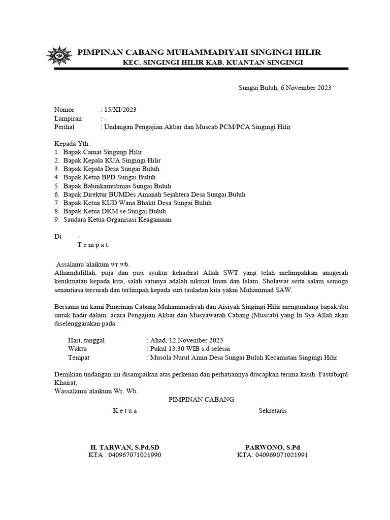 Undangan Muscab | PDF