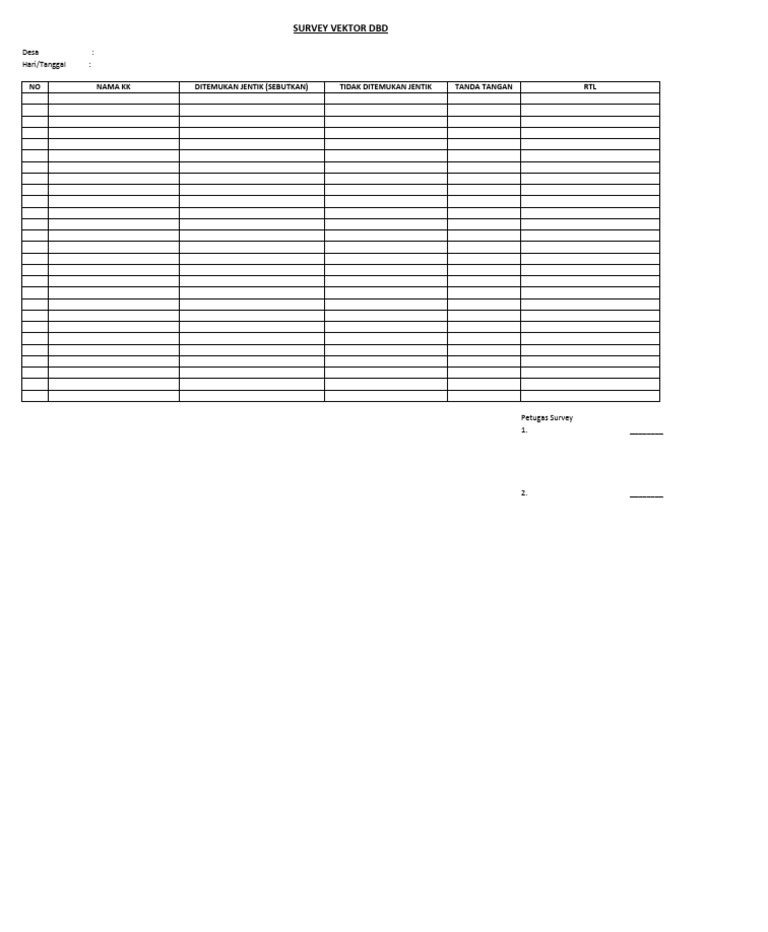 Form Survei Vektor DBD | PDF