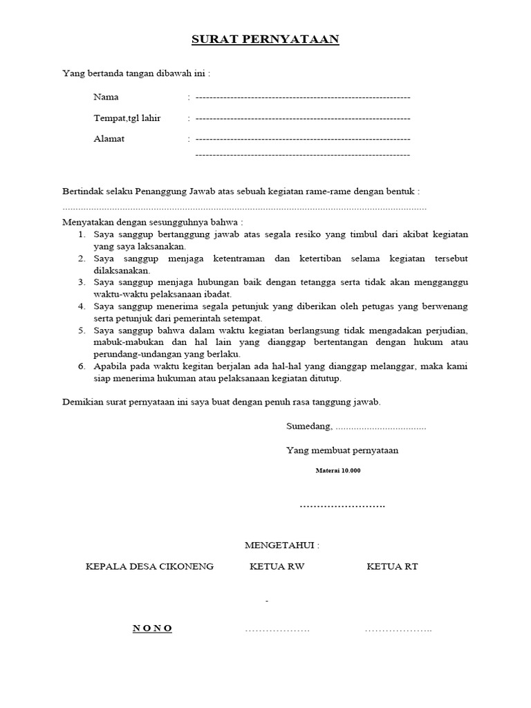 Surat Izin Rame-Rame | PDF