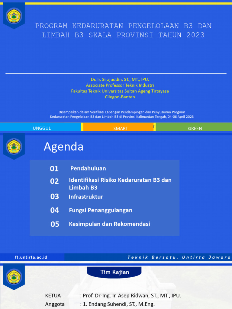 Program Kedaruratan B3 Dan Limbah B3 (PLB3) Kalteng Tahun 2023 Ok | PDF