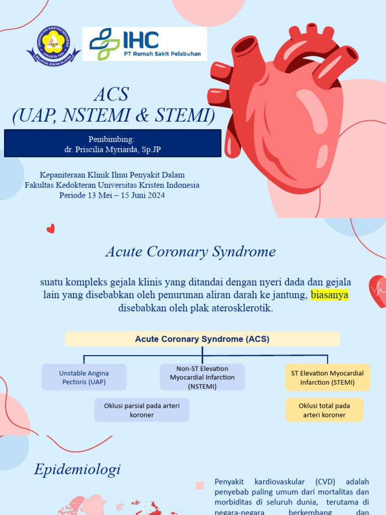 Bimbingan PF, PP, Anamnesis Acs (Uap, Stemi, Dan Nstemi) - Dr. Priscilia M, SP - JP | PDF