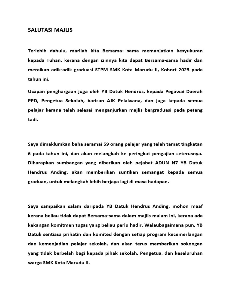 Teks Ucapan PPM | PDF