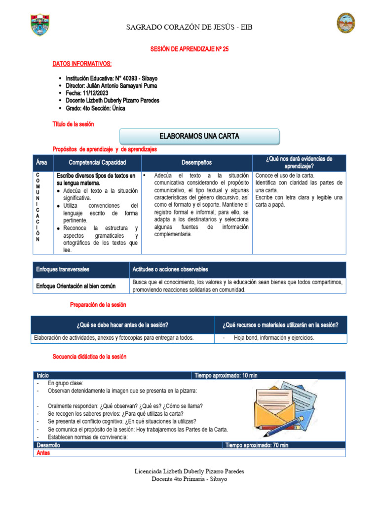 Sesión de Aprendizaje #25 - Comunicacion | PDF | Aprendizaje | Modificación de comportamiento