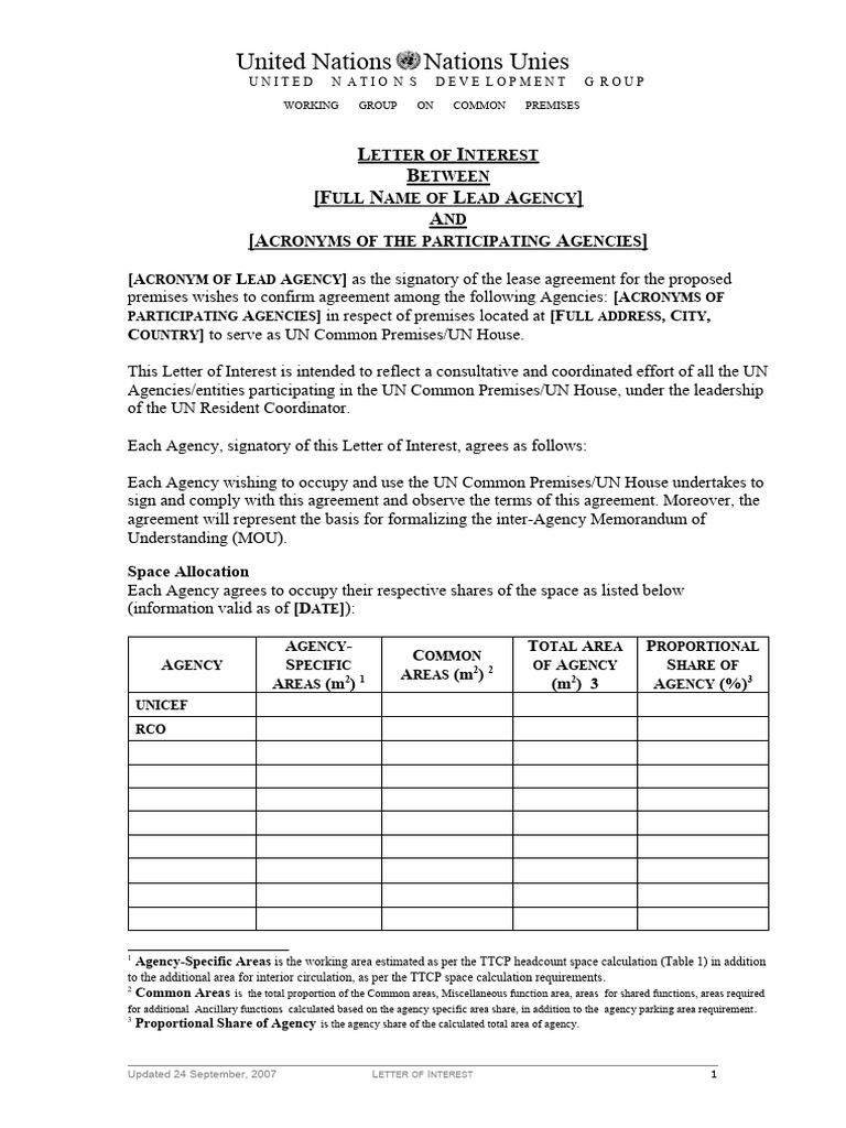 D03 - Letter of Interest Common Premise | PDF