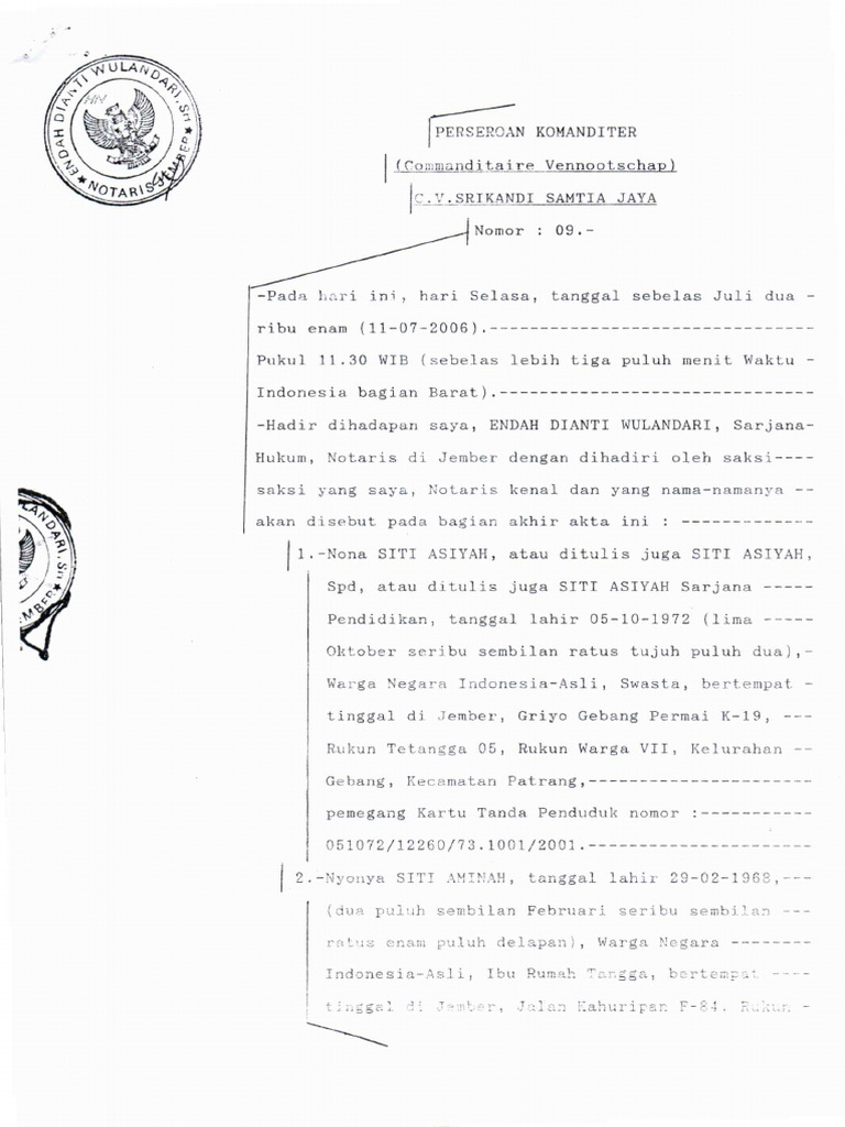 Lampiran Akta Pendiri | PDF