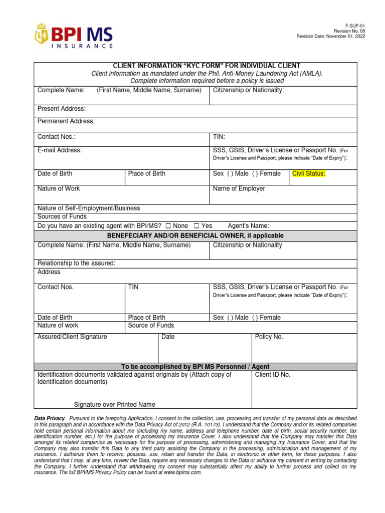 Know Your Client (KYC) - Individual | Download Free PDF | Identity ...
